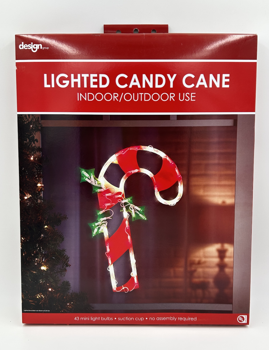 Impact Innovations, Candy Cane Lighted Window Decoration, 14" X 17 ...