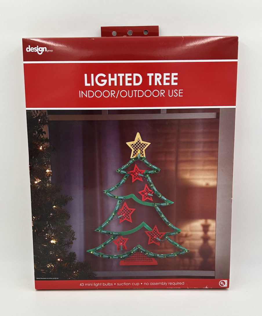 Impact Innovations Christmas Lighted Window Decoration Tree - Garden World