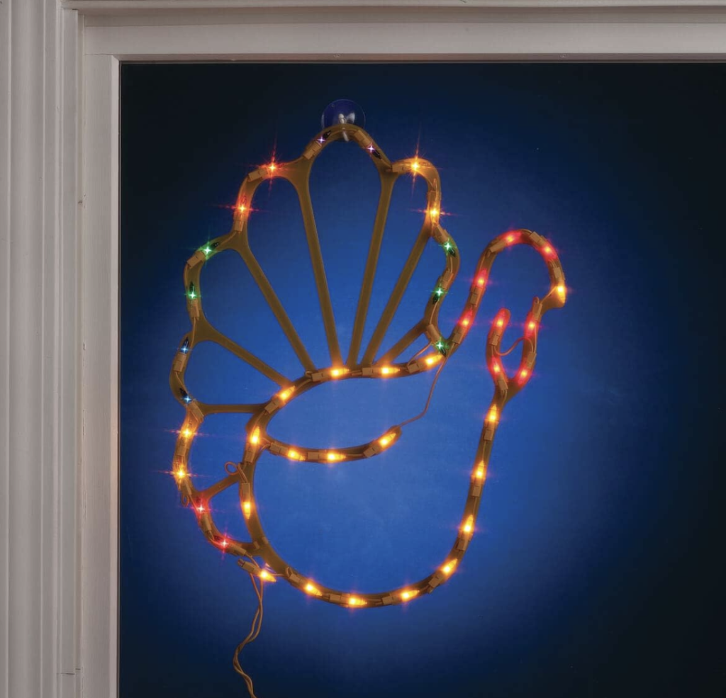 Yellow and Red Lighted Thanksgiving Turkey Window Silhouette Decoration ...