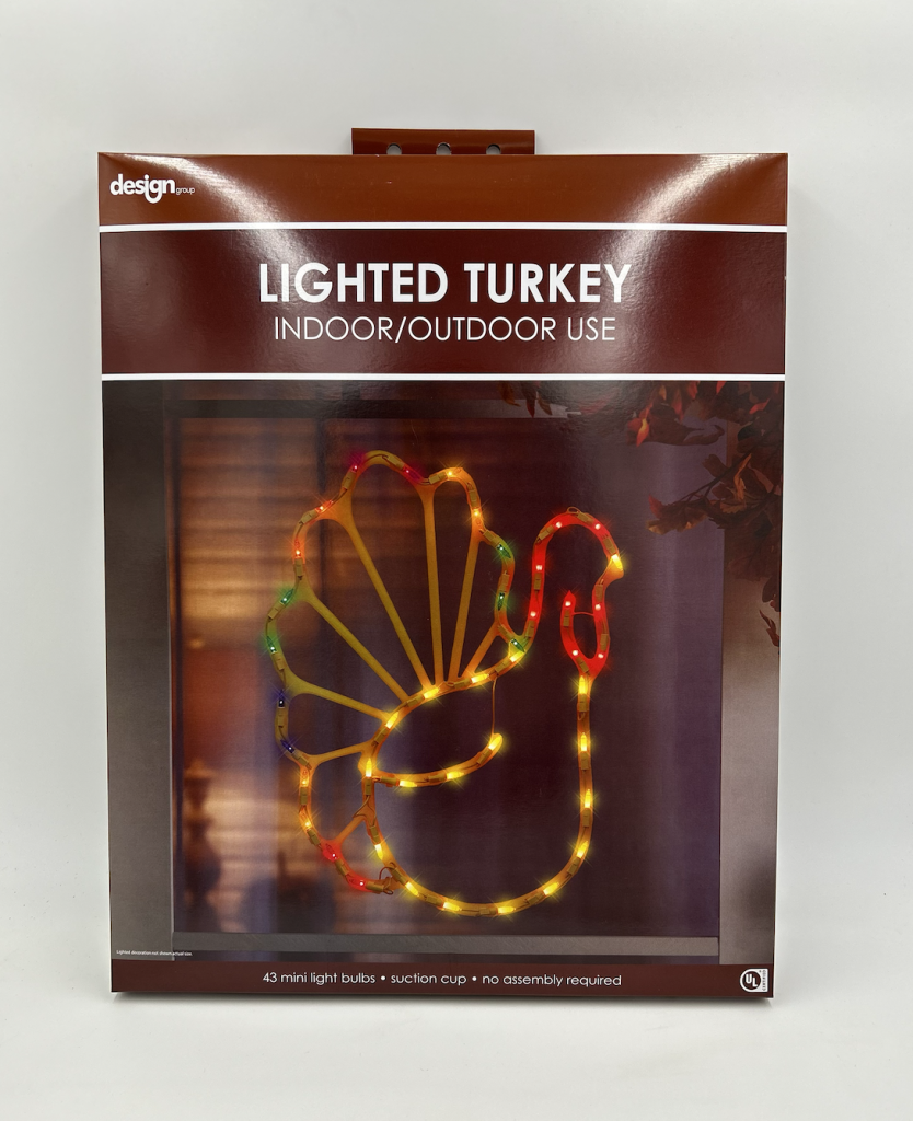 Yellow and Red Lighted Thanksgiving Turkey Window Silhouette Decoration ...