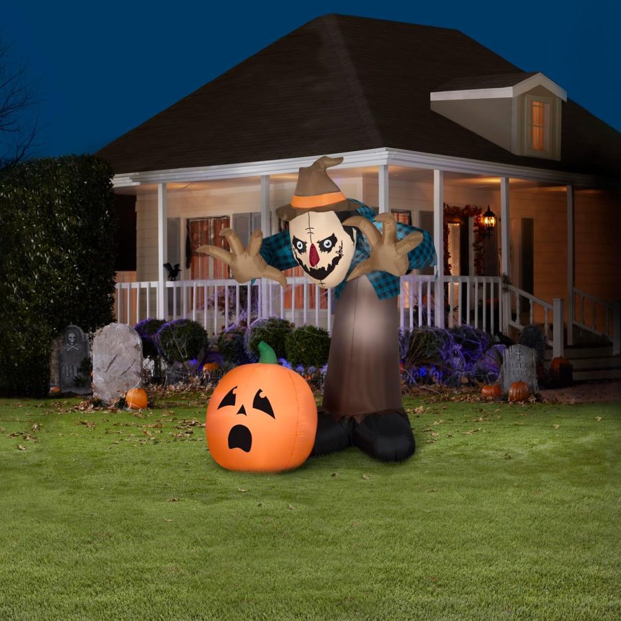 Animated Halloween Inflatable Scarecrow - Garden World