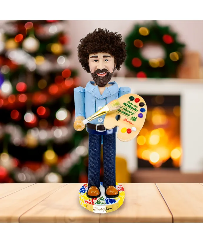 Bob Ross With Palette Nutcracker 10 Inch - Garden World